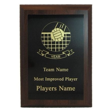 Volleyball Cherry Finish Plaque | Willamette Valley Awards